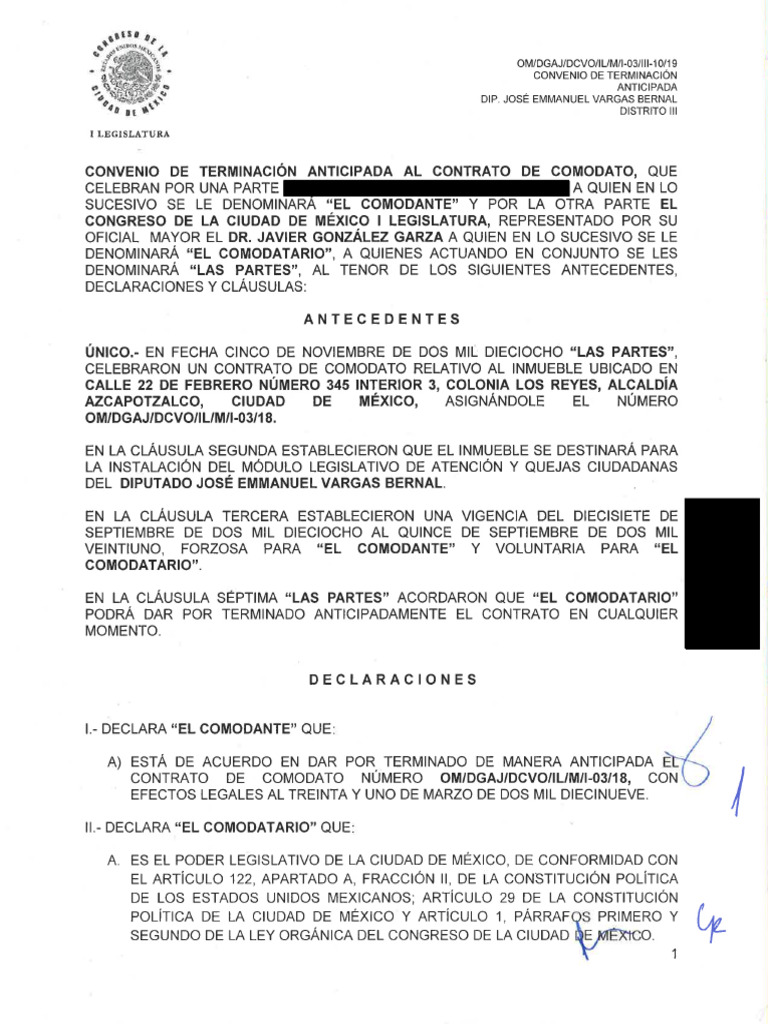 Formato 2 de Cancelación de Comodato | PDF