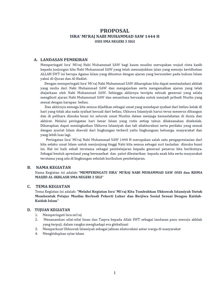 Proposal Isra' Mi'raj | PDF