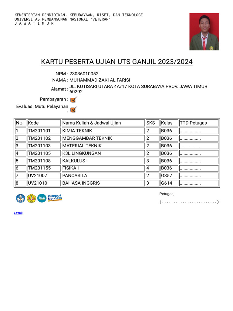 Kartu UTS | PDF | Teknologi & Rekayasa