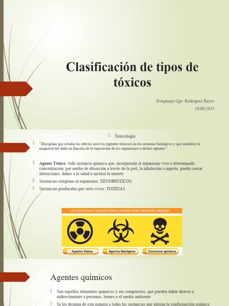 Clasificación de Tóxicos y Agentes Nocivos | PDF | Hidrocarburos ...