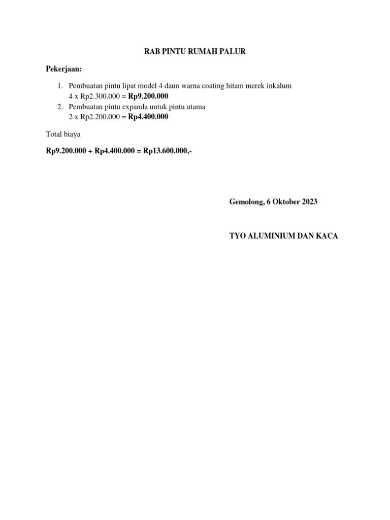 Rab Pintu Rumah Palur | PDF | Griya & Taman | Seni