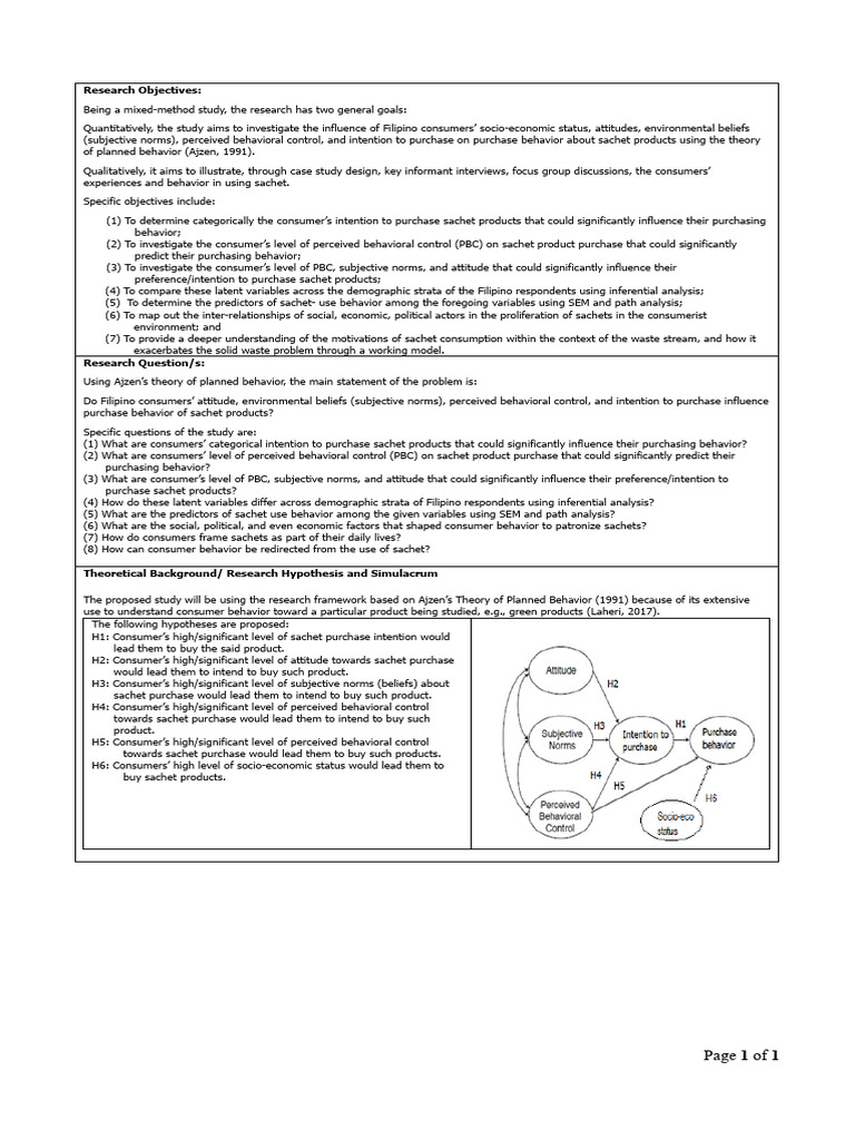 RRL, Frameworks, Research Objectives, Questions & Hypotheses | PDF ...
