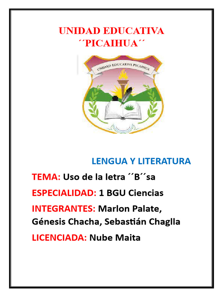 Uso de la letra B en 1 BGU Ciencias | PDF