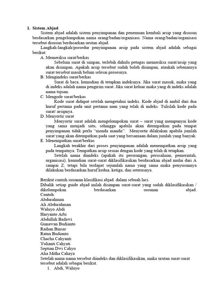 Kearsiapan Sistem Abjad | PDF