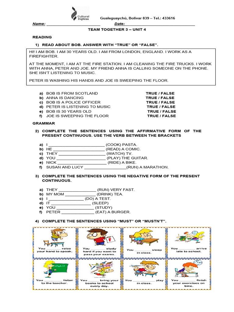 TEAM TOGETHER 3 UNIT 4 Final | PDF | Language Mechanics | Linguistic Morphology