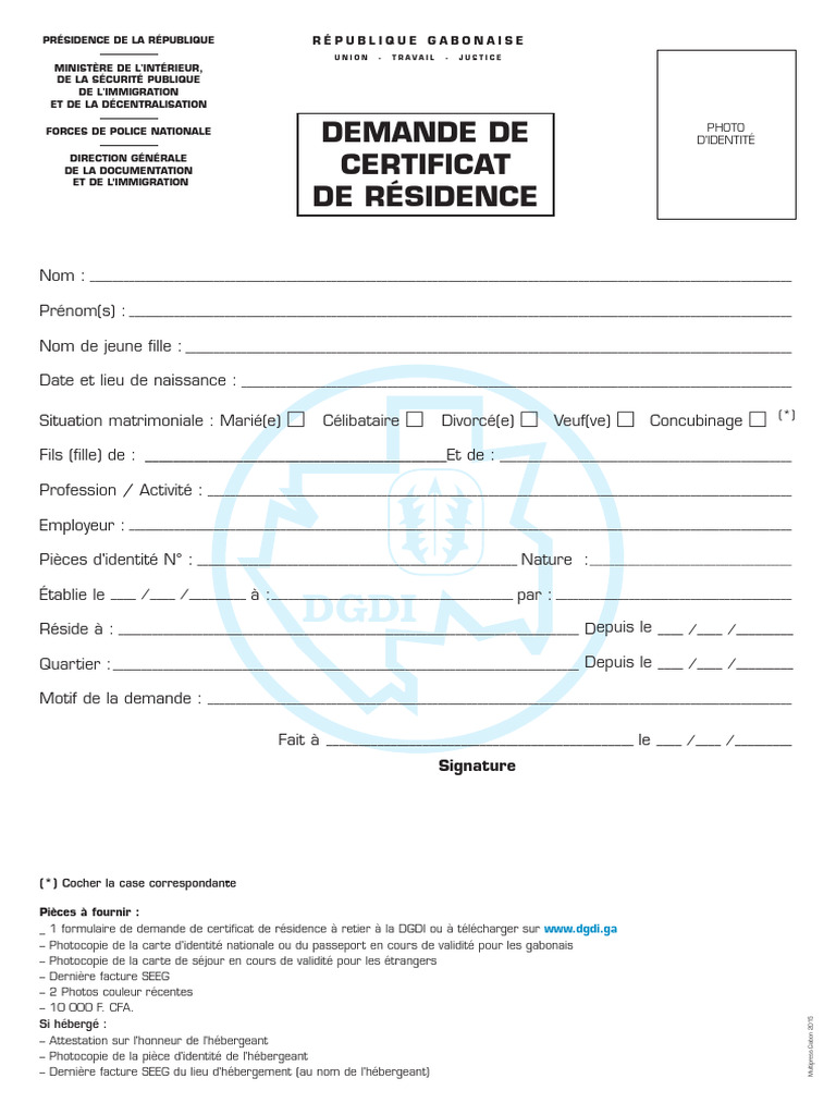 Demande de certificats de résidence | PDF | Gouvernement et identité