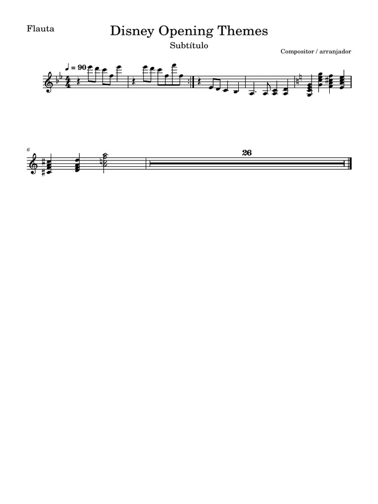 Disney Opening Themes-Flauta | PDF