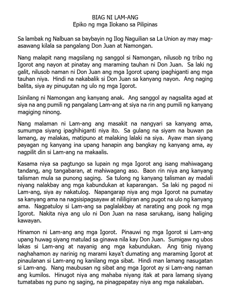 Biag Ni Lam | PDF