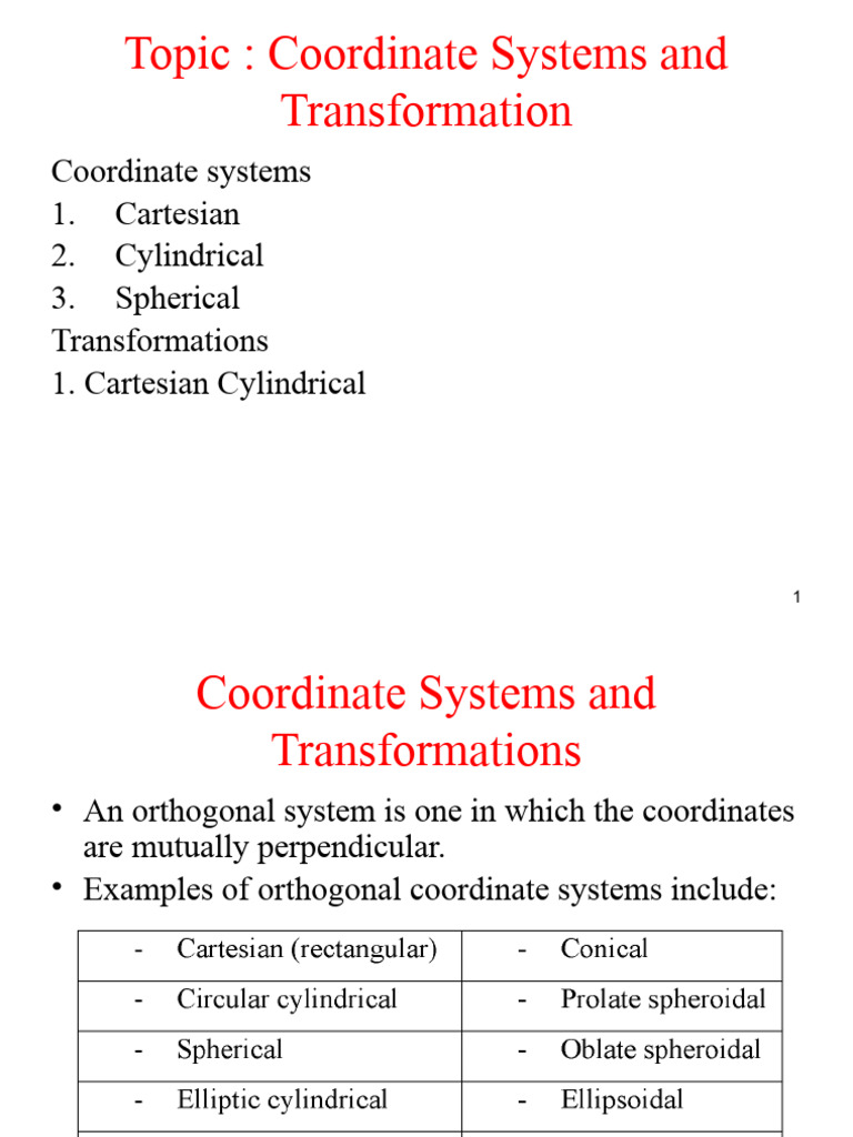 Lecture 4 Coordinate Systems Pdf Cartesian Coordinate System Elementary Geometry