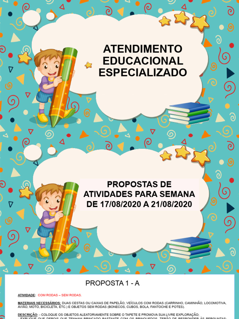 Atividade 14 Proposta de Atividades 17 - 08 A 21 - 08 | PDF | Brinquedos | Calendário