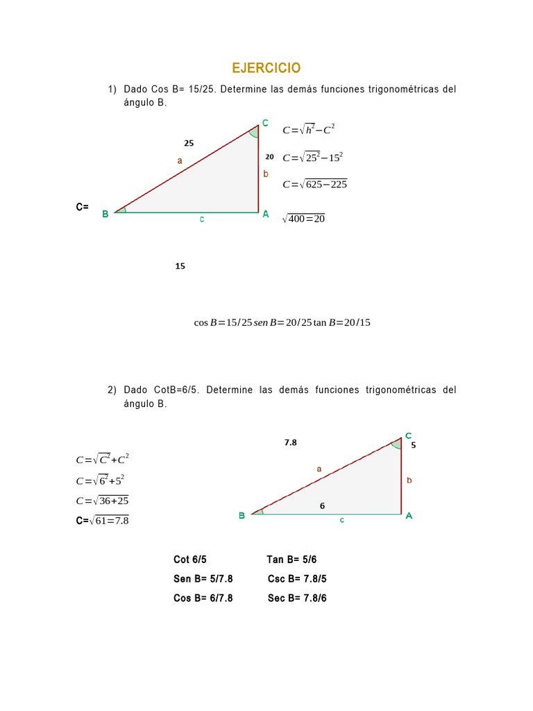 Ejercicio Unidad II Triángulos | PDF