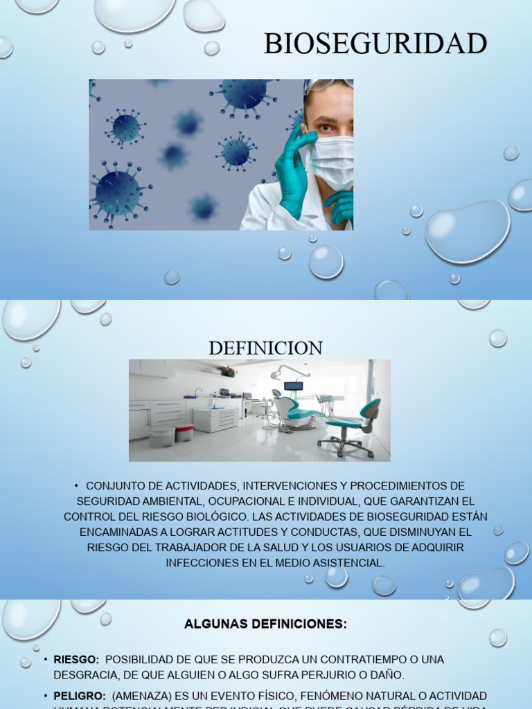 BIOSEGURIDAD Diapositivas | PDF | Lavado de manos | Residuos