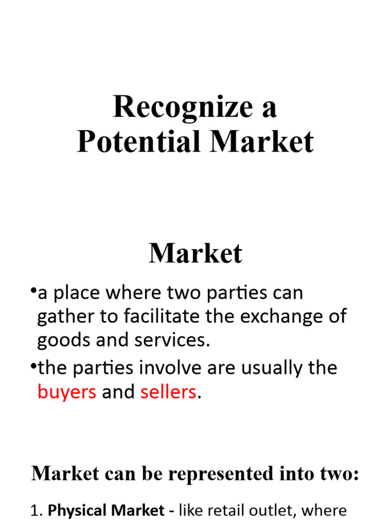 Recognize A Potential Market | PDF