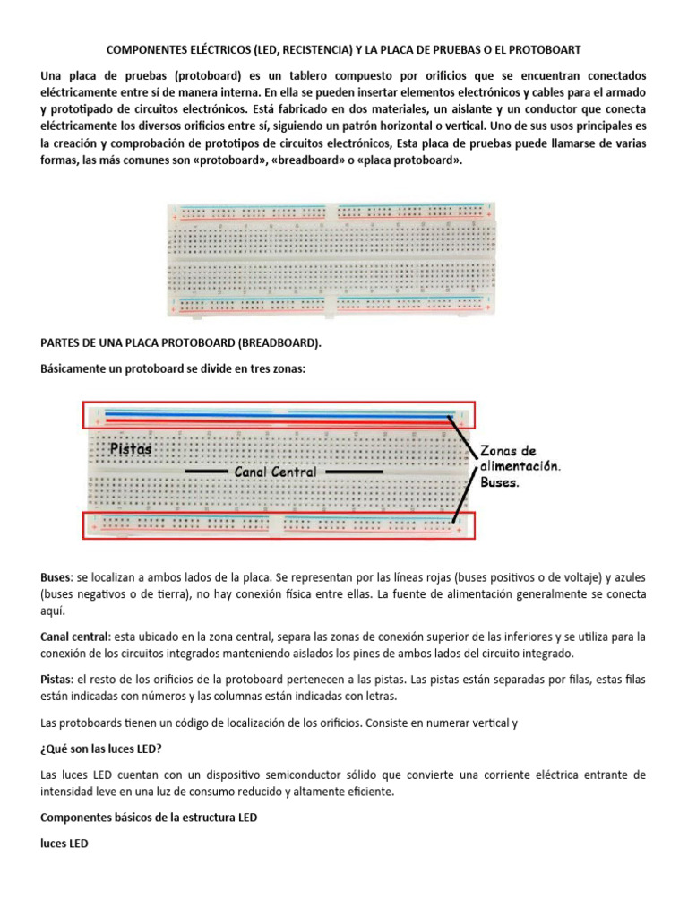COMPONENTES ELÉCTRICOS 6toe | PDF | Diodo emisor de luz | Resistencia ...