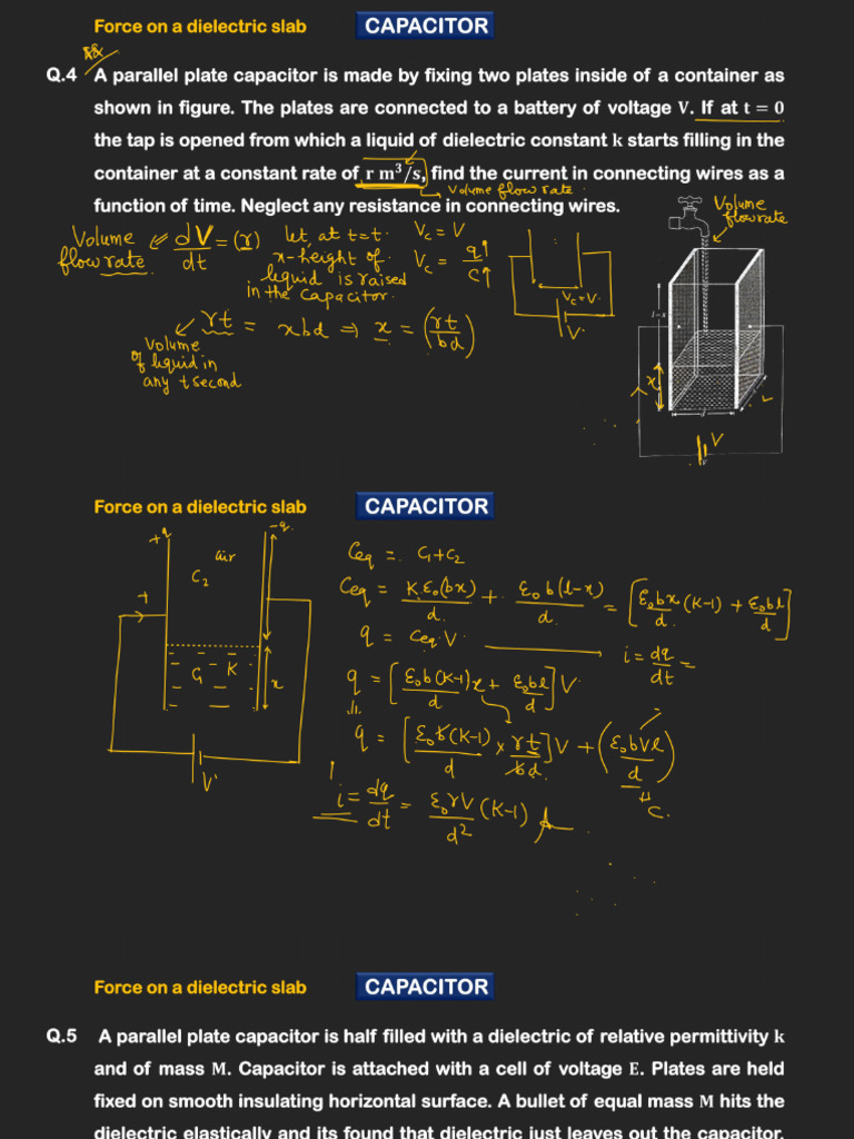 Capacitor - L-15 (Class Notes) | PDF