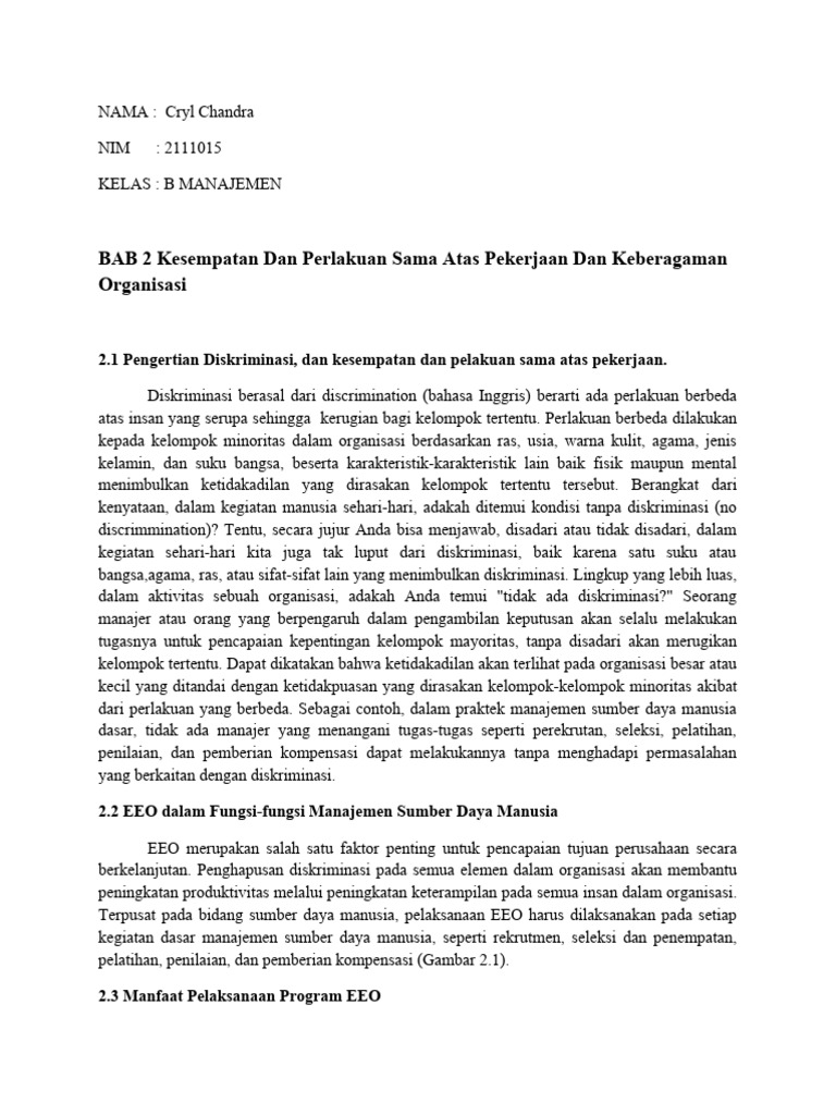 Ringkasan Bab 2 MSDM Cryl Chandra | PDF | Ilmu Sosial