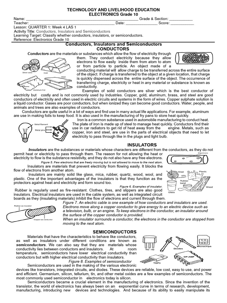 Conductors Insulator and Semiconductor | PDF | Electrical Conductor ...