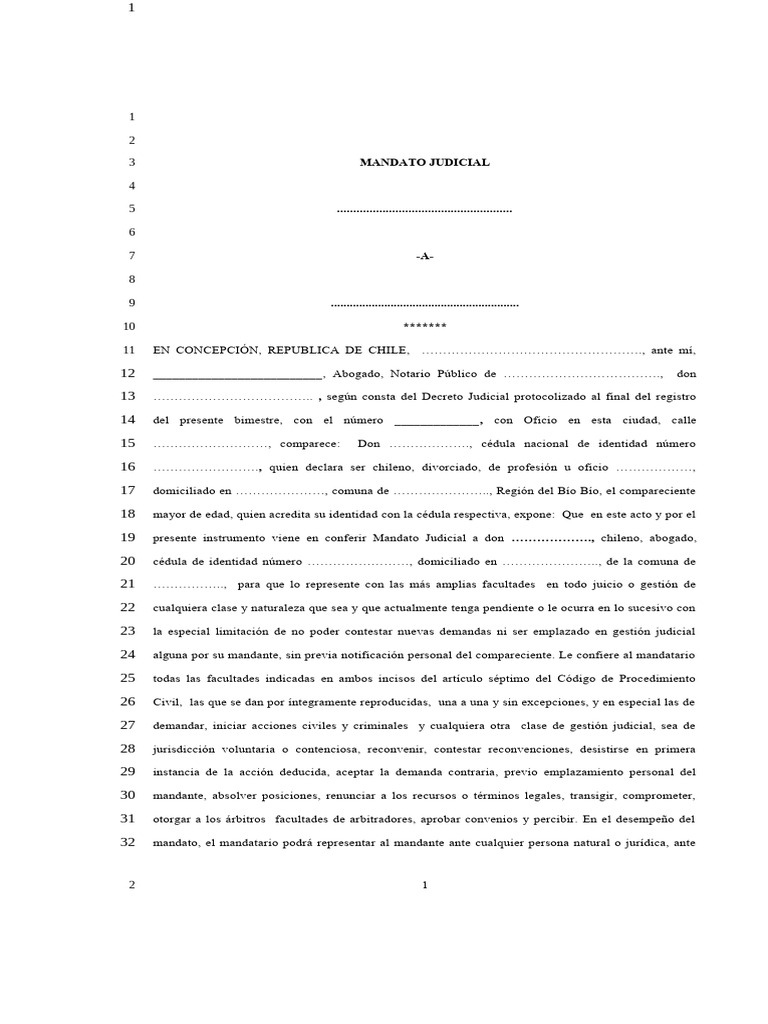 Modelo Mandato Judicial | PDF | Justicia | Crimen y violencia
