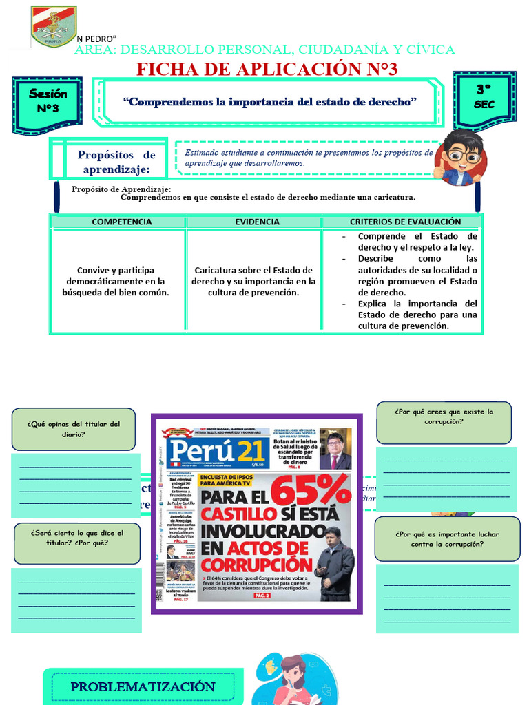 3° Ficha de Aplicación-Sesión8-Sem.4-Exp.3 - DPCC | PDF