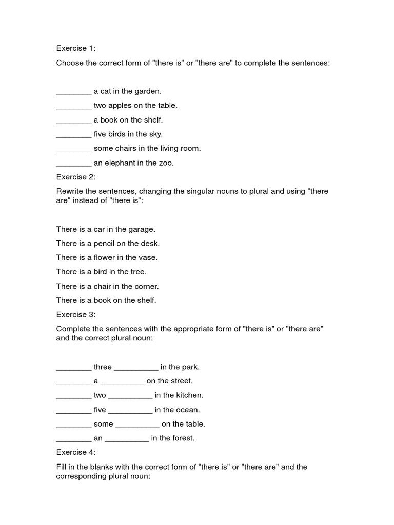 There Is There Are and Plurals | PDF