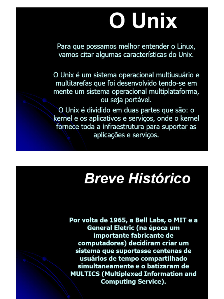 Introducao Ao LINUX e Ao UNIX | PDF | Linux | Gnu Introducao Ao LINUX e Ao UNIX | PDF | Linux | Gnu
