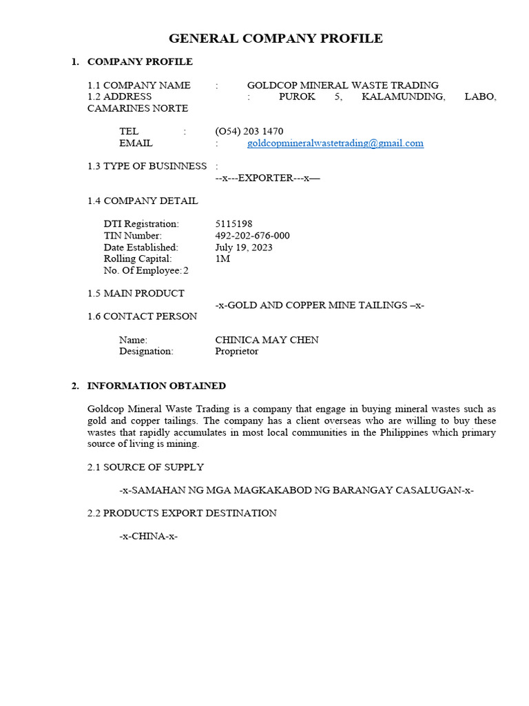 General Company Profile | PDF