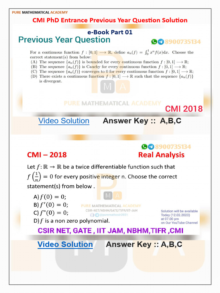 CMI PYQ Solution Part 01 | PDF