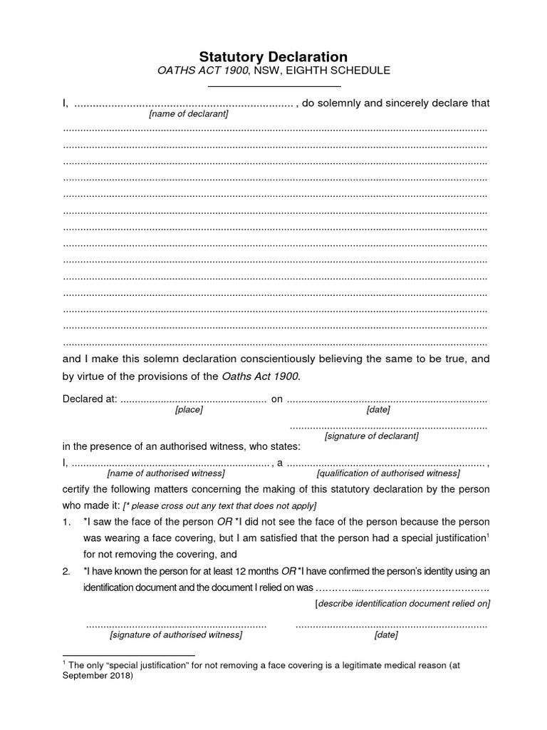 NSW Stat Dec Schedule 8 | PDF | Governance | Legal Procedure