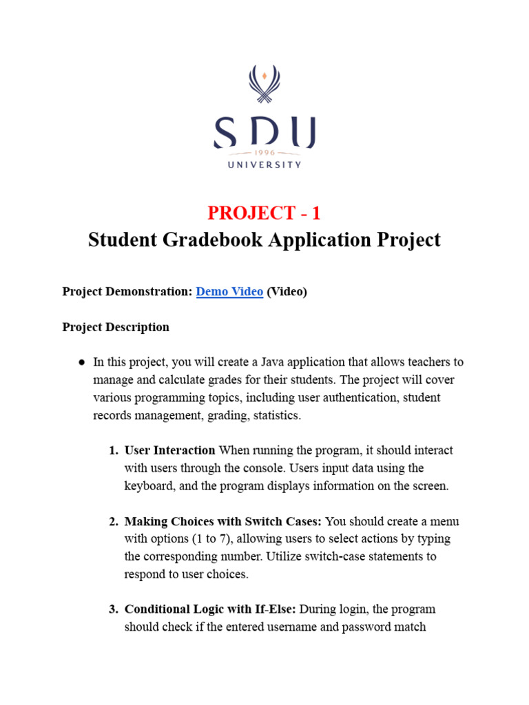 Java Gradebook Application Project | PDF | Computer Program | Programming