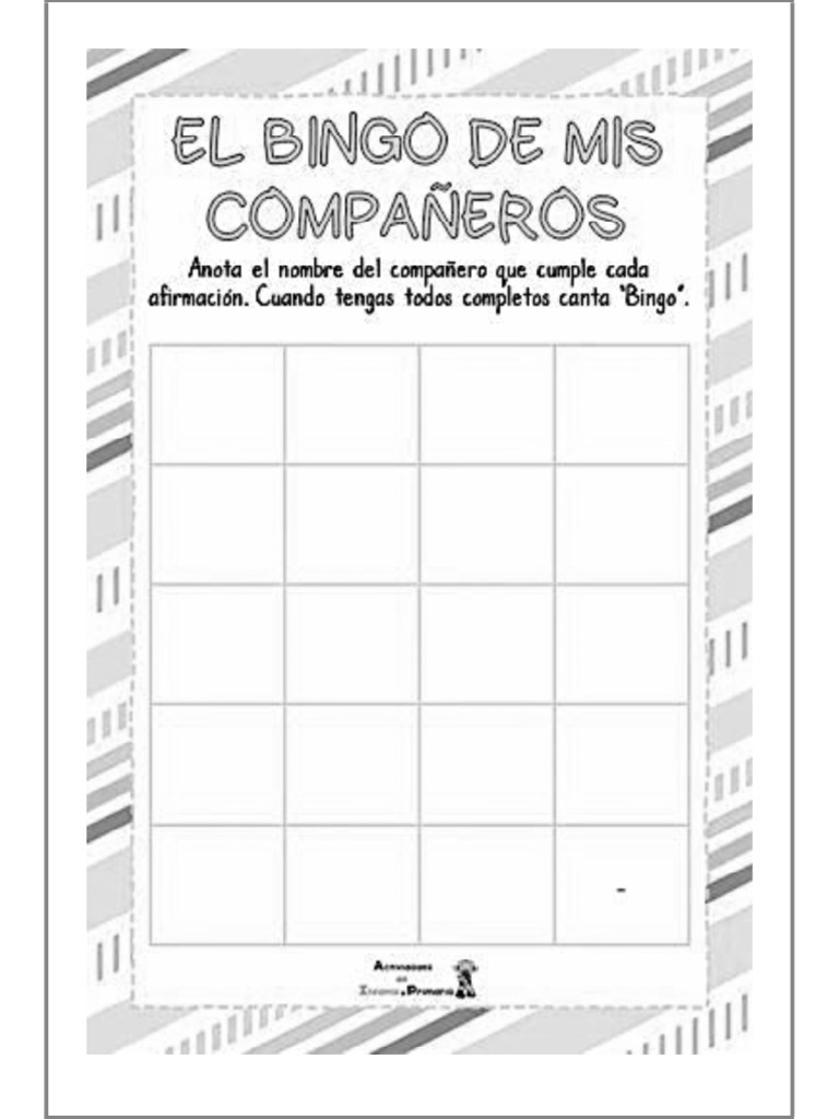 Actividad El Bingo de Mis Compañeros | PDF