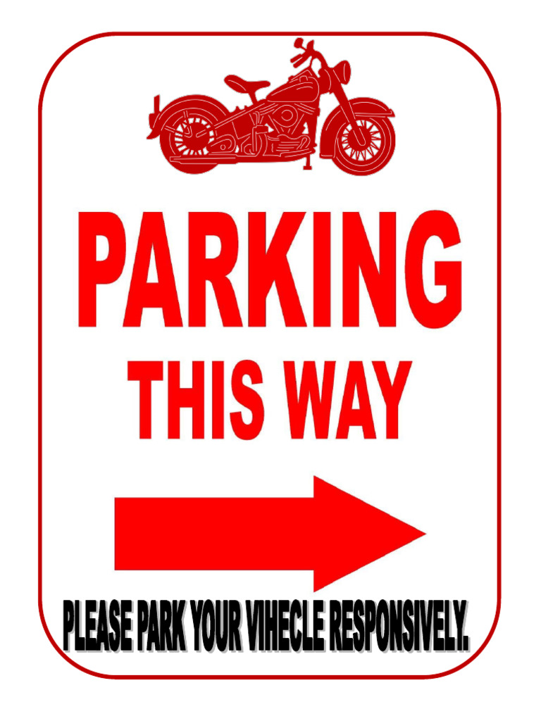 Motor Cycle Parking Signage | PDF