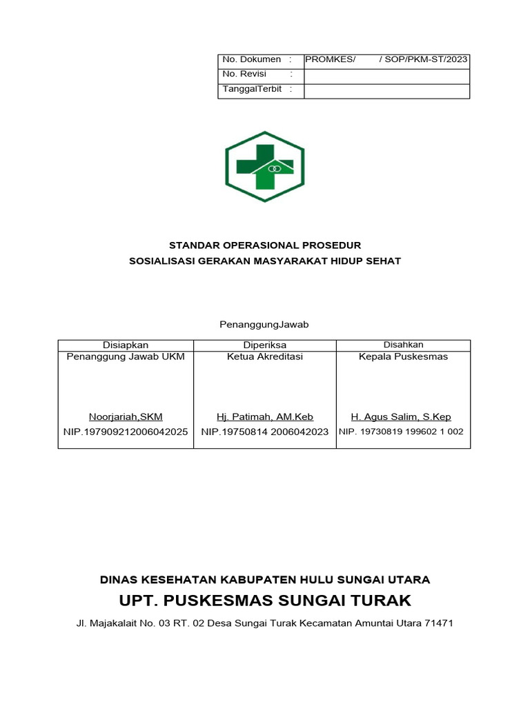 SOP Sosialisasi Germas Sehat 2023 | PDF | Kesehatan Holistik