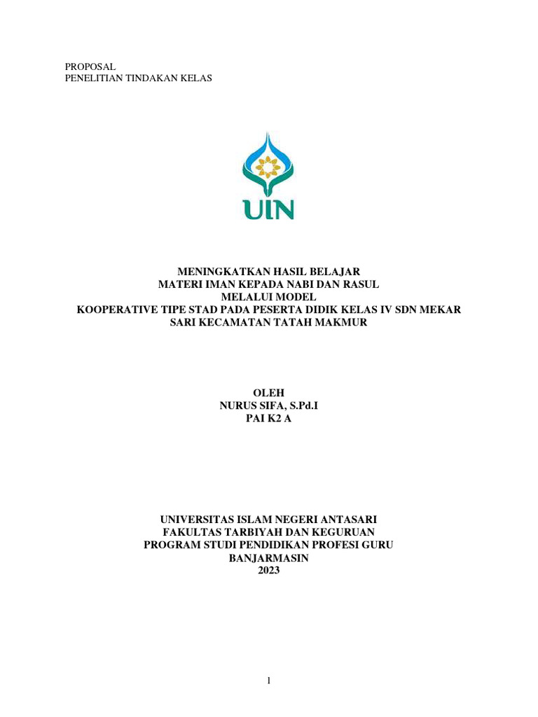 Proposal PTK Nurus Sifa Belum Fix | PDF