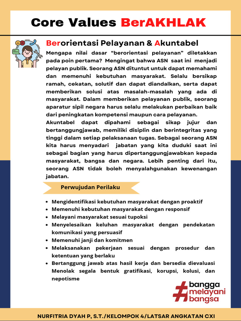 Core Values BerAKHLAK | PDF