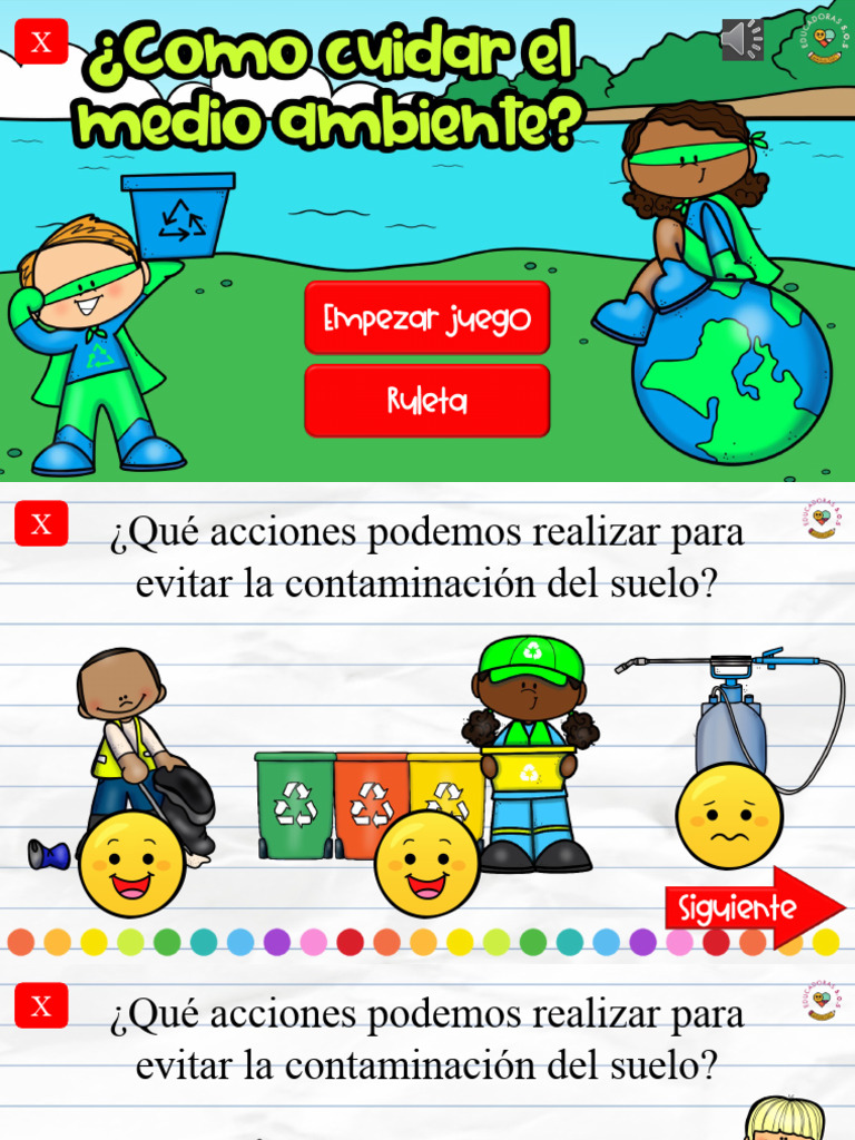 Como Cuidar El Medio Ambiente - Juego Interactivo - Educadorassos | PDF