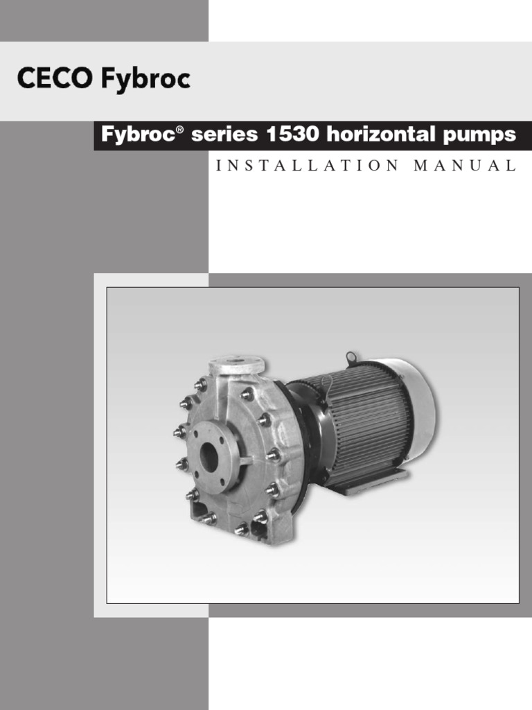 CECO Fybroc 1530 Installation Manual | PDF | Pump | Pipe (Fluid Conveyance)