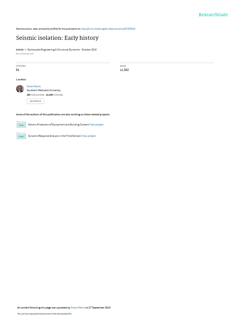 Seismic Isolation: Historical Insights | PDF | Earthquake Engineering ...