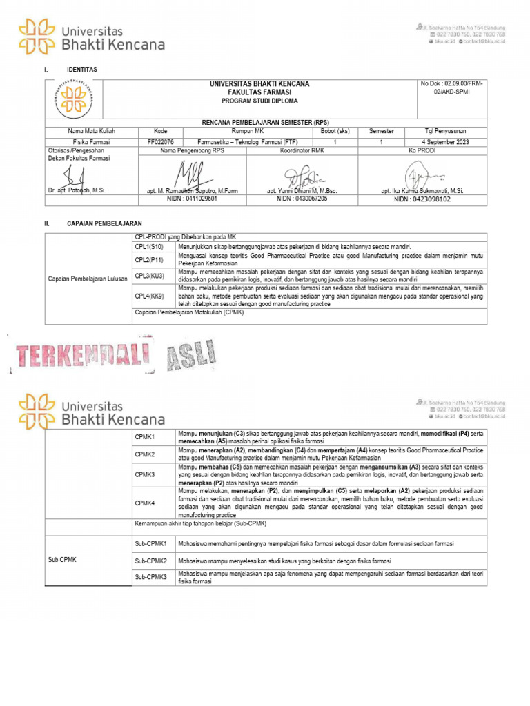 FTF - FF022076 - Fisika Farmasi - D3 - RPL | PDF