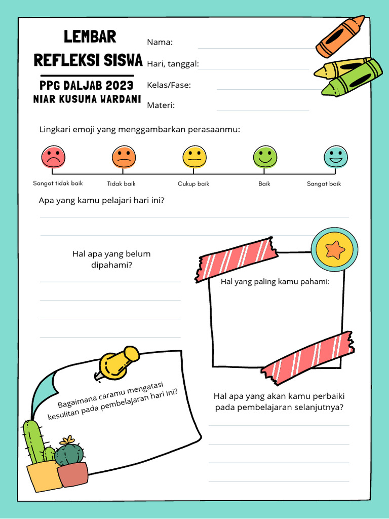 Lembar Refleksi Murid Dan Guru - Niar Kusuma W | PDF