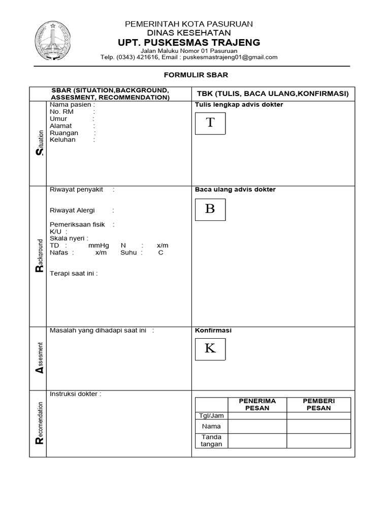 Form SBAR +TBAK - Fix | PDF