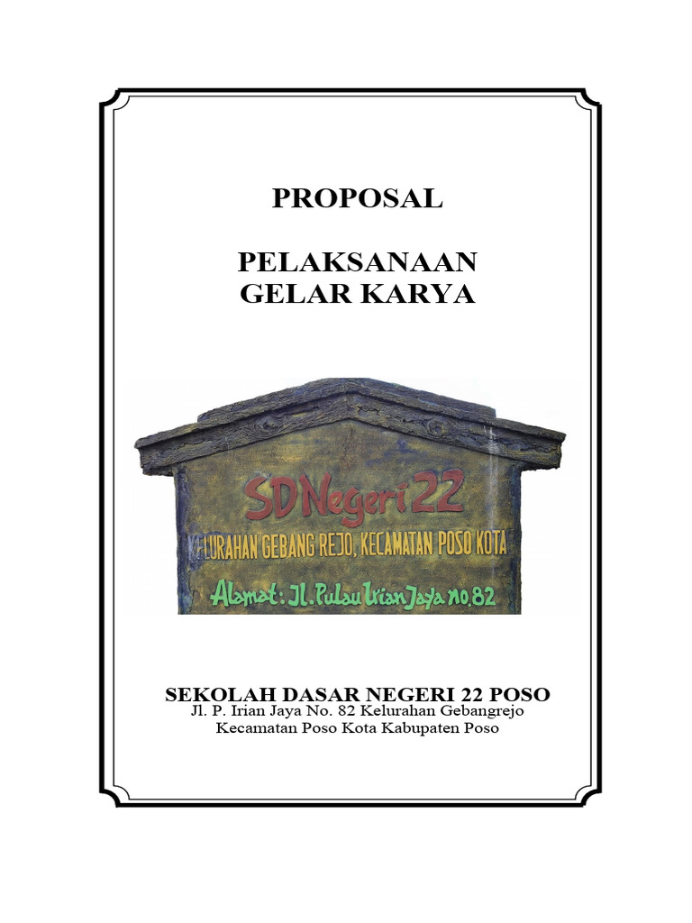 Proposal Gelar Karya SD Poso | PDF
