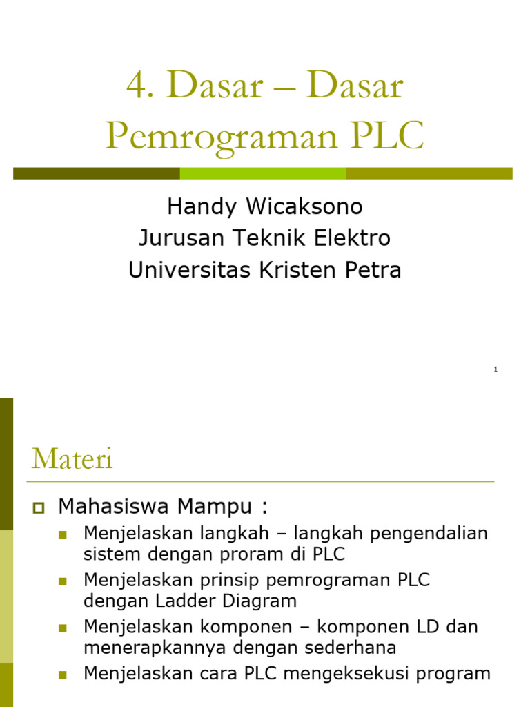 4-PLC - Dasar - Dasar Pemrograman PLC 2019 09 06 | PDF | Komputer