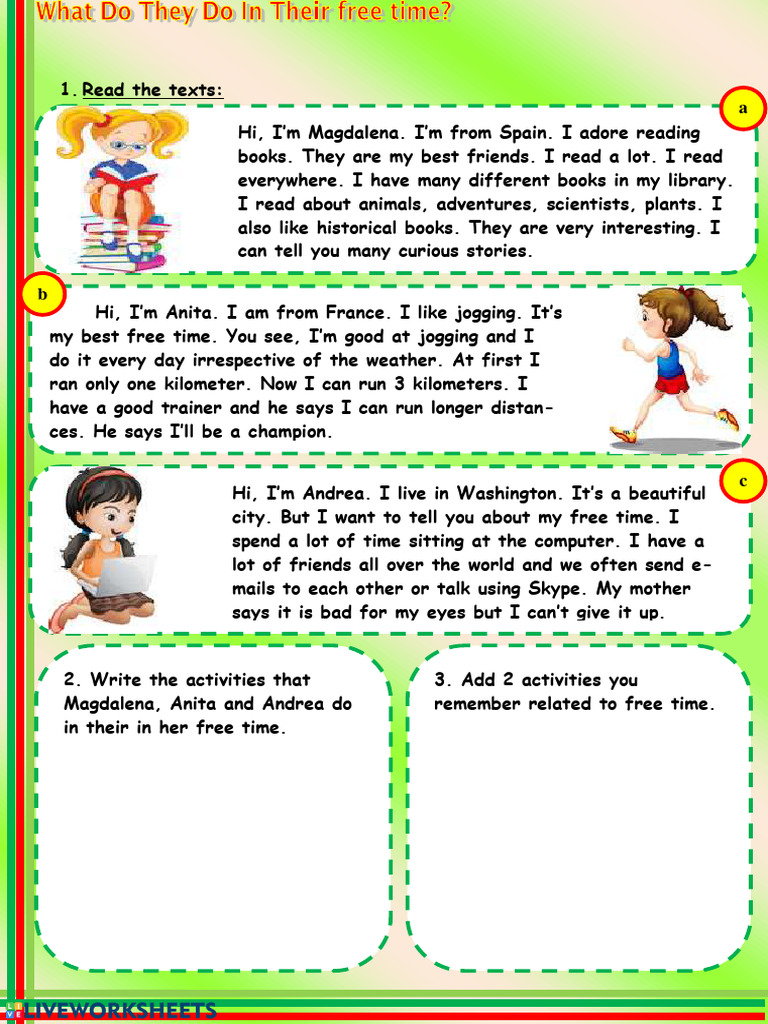 Free Time Activities | PDF