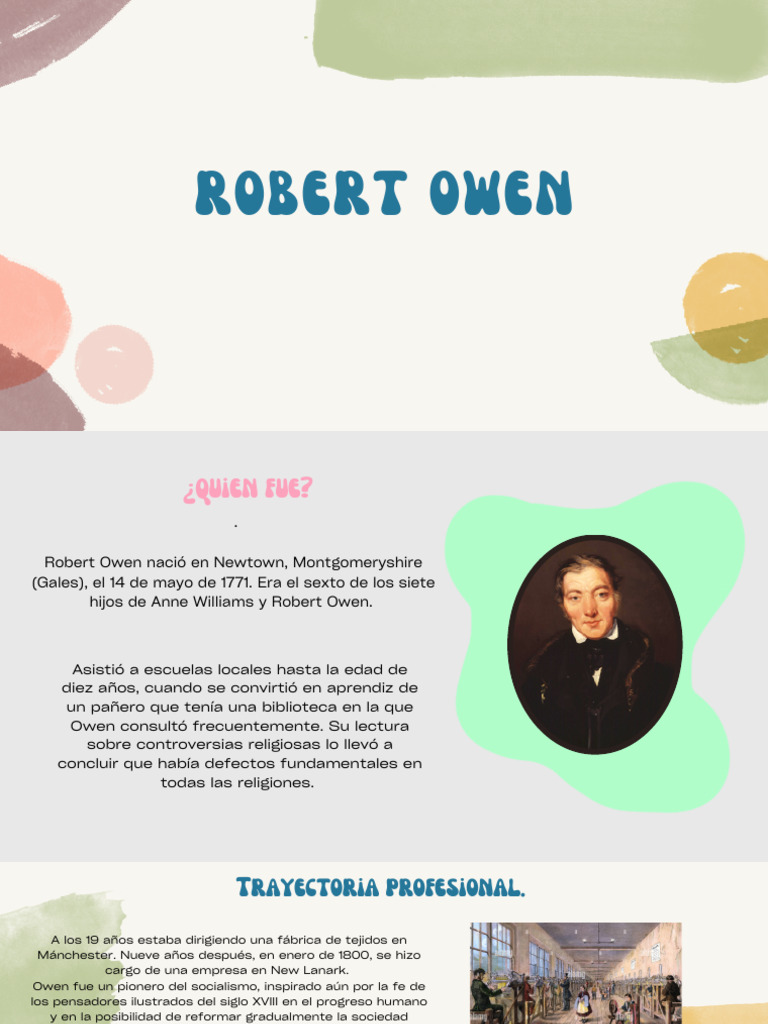 Robert Owen | PDF | Ideologías | Teorías políticas