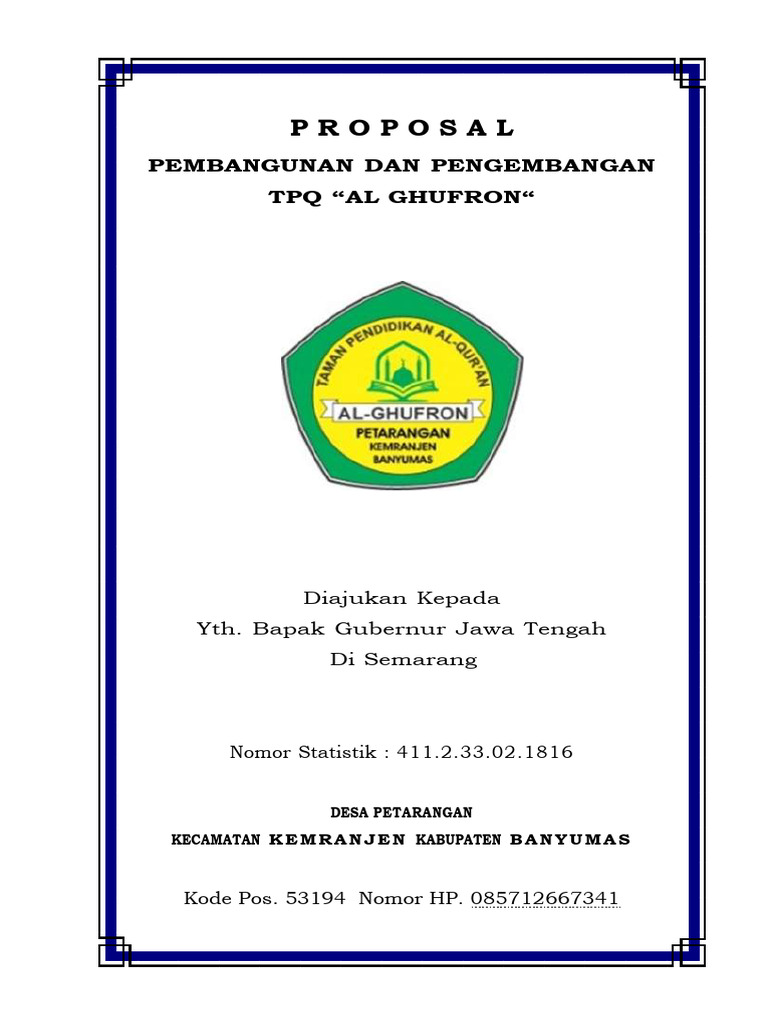 Proposal TPQ Al Ghufron 2023 | PDF