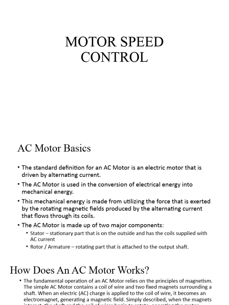 Motor Speed Control | PDF | Electric Motor | Alternating Current