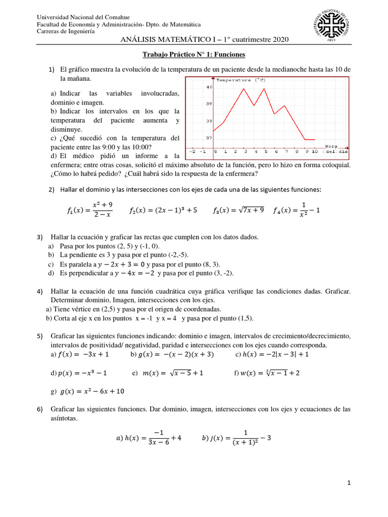 TP N°1 Funciones 2020 | PDF | Función (Matemáticas) | Rectángulo