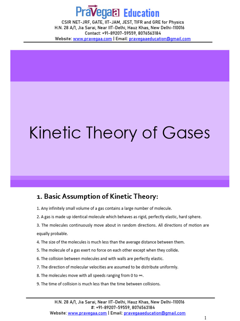 1.-Basic-Assumption-of-Kinetic-Theory | PDF | Gases | Mechanics
