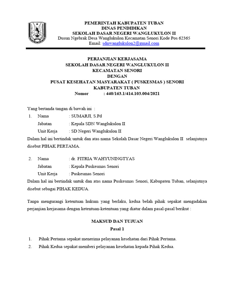 Scan Mou Dengan Puskesmas Pdf