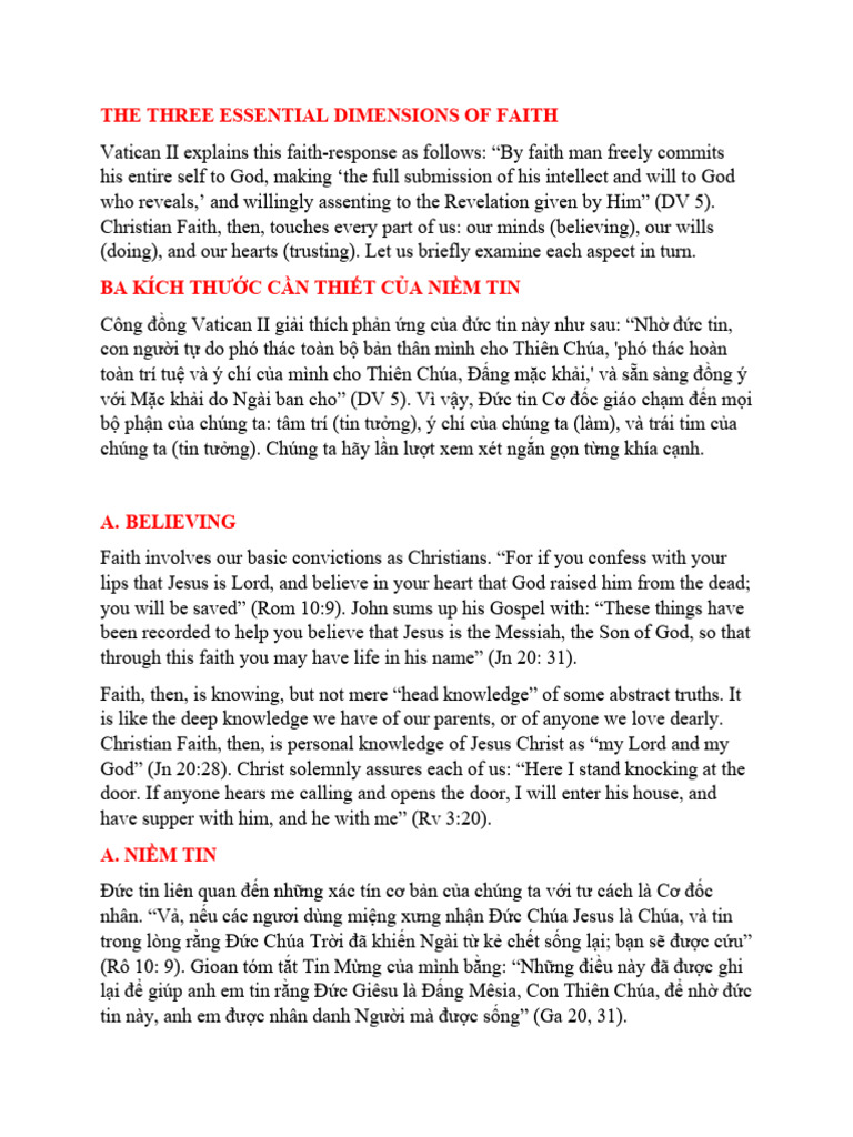 The Three Essential Dimensions of Faith | PDF